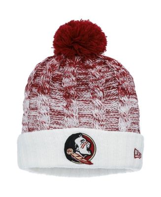 Big Girls New Era Crimson Florida State Seminoles Fade Cuffed Pom Knit ...