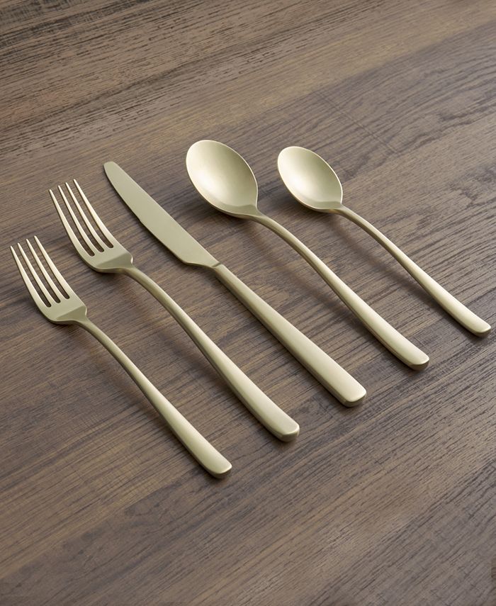 Cambridge Silversmiths Rise Champagne Satin Flatware Set, 20 Piece - Macy's