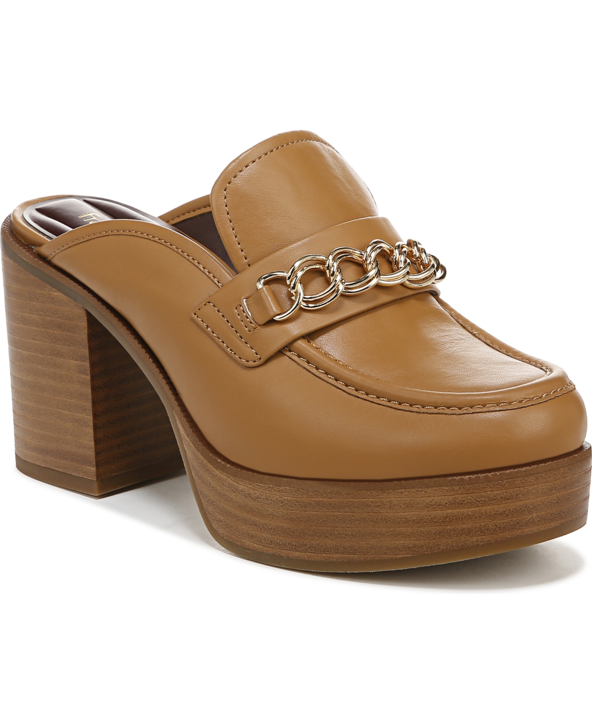 Click here for Franco Sarto Katra-clog Mules - Caramel Faux Leath... prices