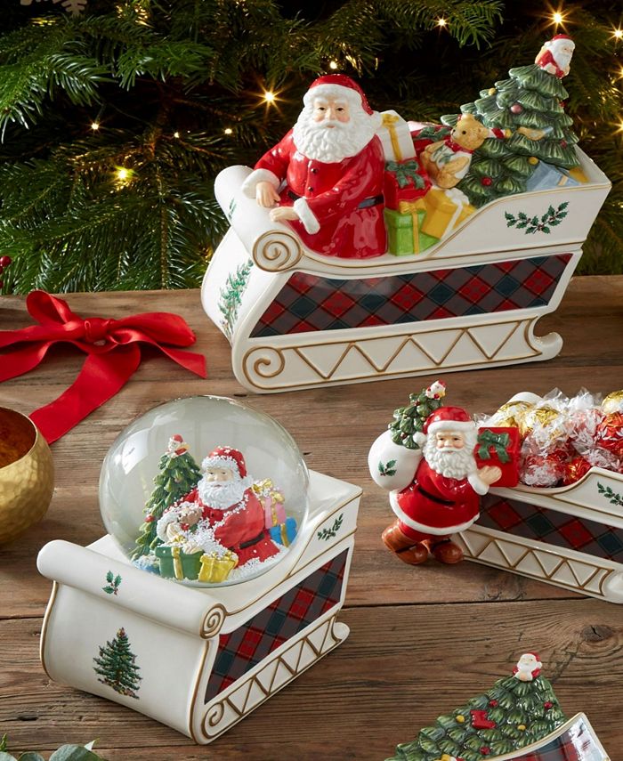 Spode Christmas Tree Santa Sleigh Cookie Jar - Macy's