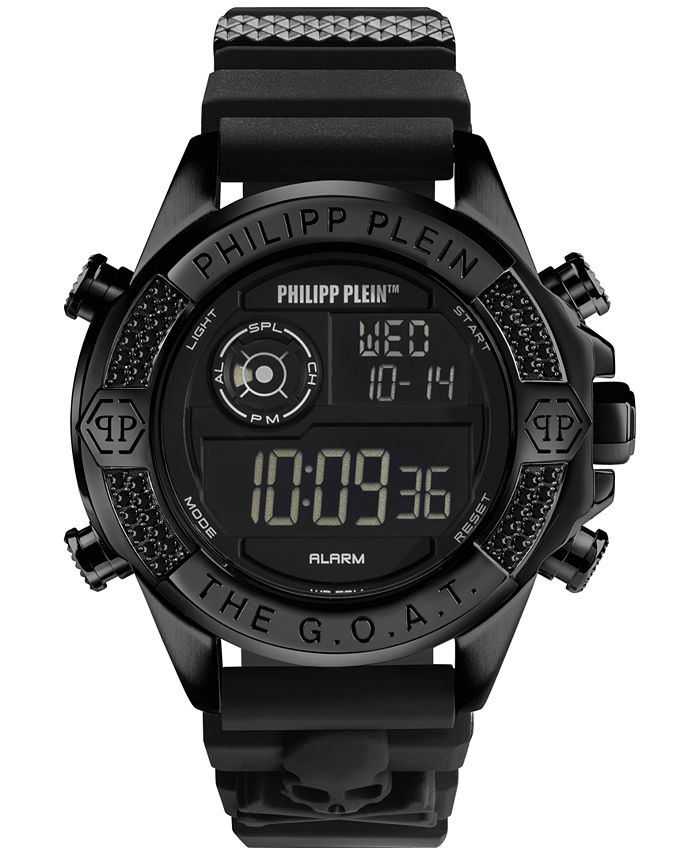 Philipp Plein Men's Digital The G.O.A.T. Black Silicone Strap Watch ...