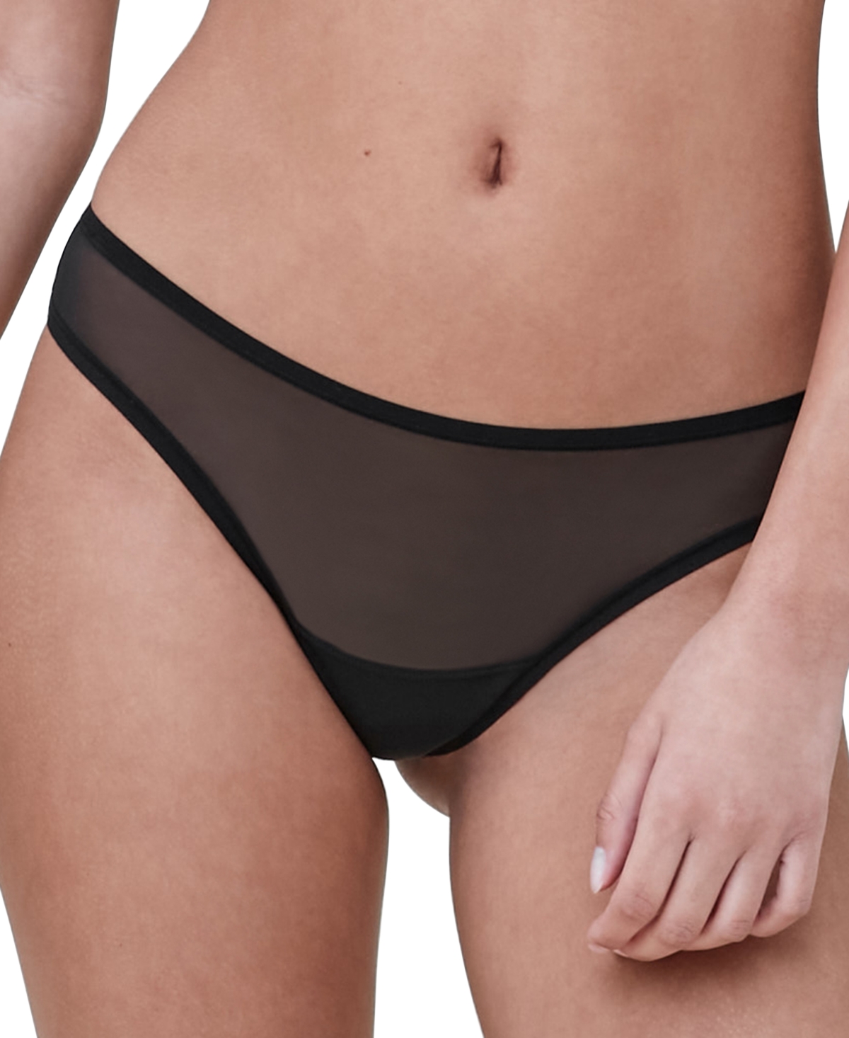 Click here for Skarlett Blue Womens Spellbound Mesh Thong - Black prices