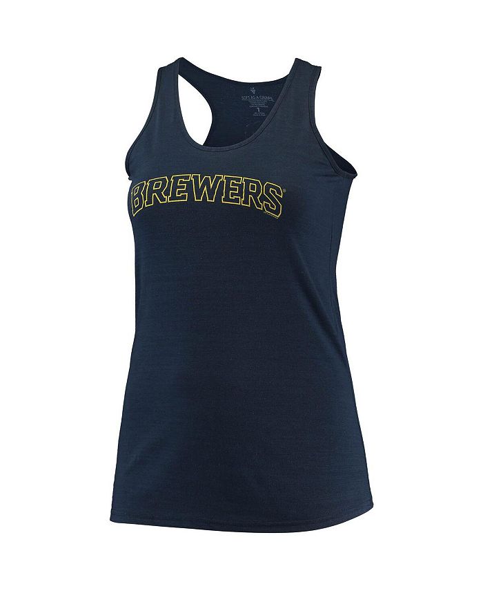 Soft As A Grape Women's Navy Milwaukee Brewers Plus Size Swing for the ...