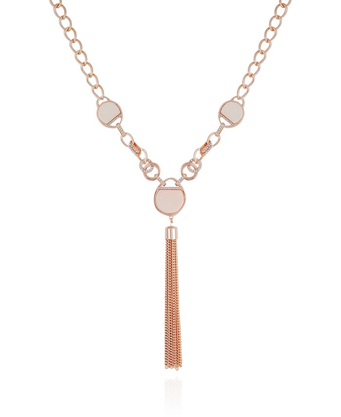 T Tahari Crystal Stone Tassel Necklace - Macy's