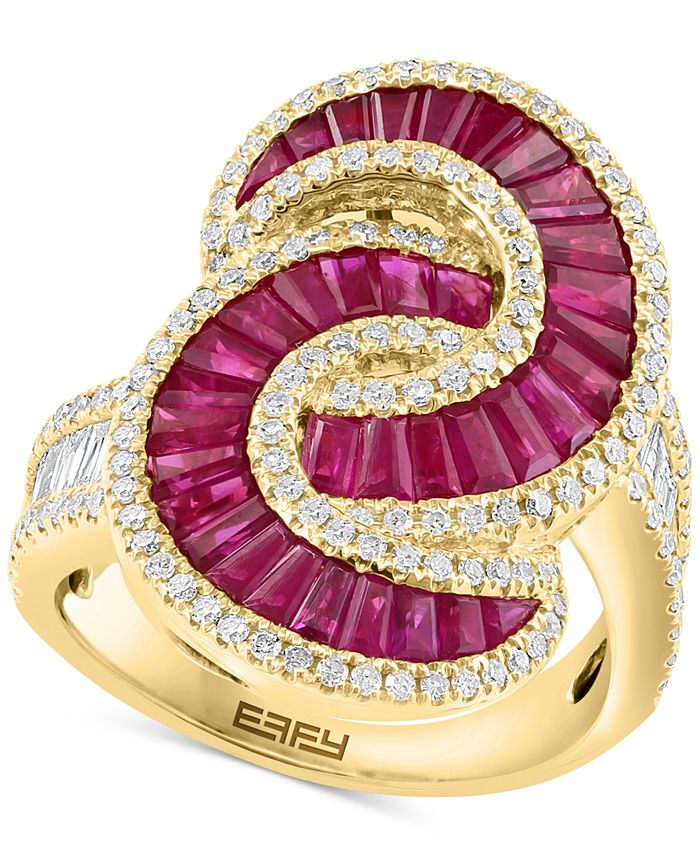 EFFY Collection EFFY® Ruby (3 ct. t.w.) & Diamond (1 ct. t.w.) S Curve ...