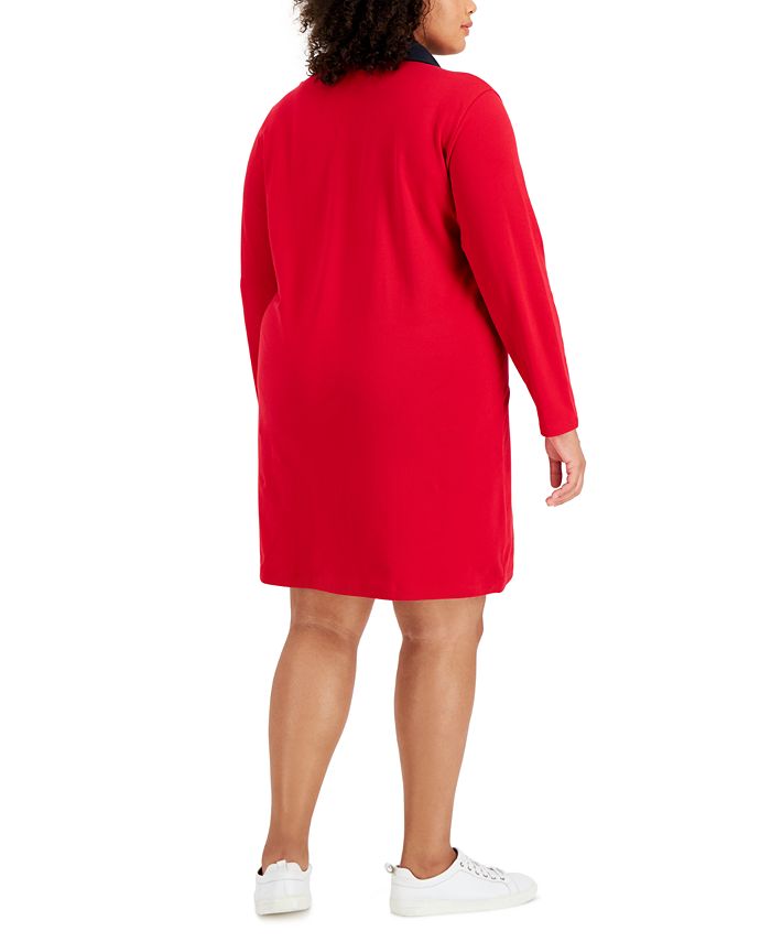 Tommy Hilfiger Plus Size Johnny-Collar Rugby Dress & Reviews - Dresses ...