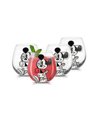 Disney Mickey Mouse Constructive Stemless Glasses, Set of 4 - Macy's