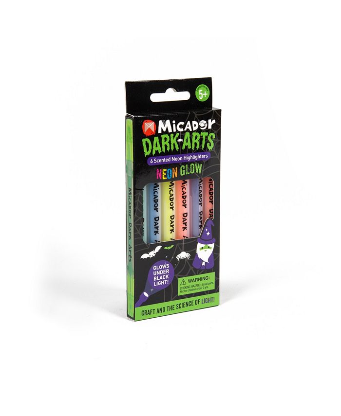 Micador Dark Arts Neon Glow Scented Highlighters Set, 6 Piece - Macy's