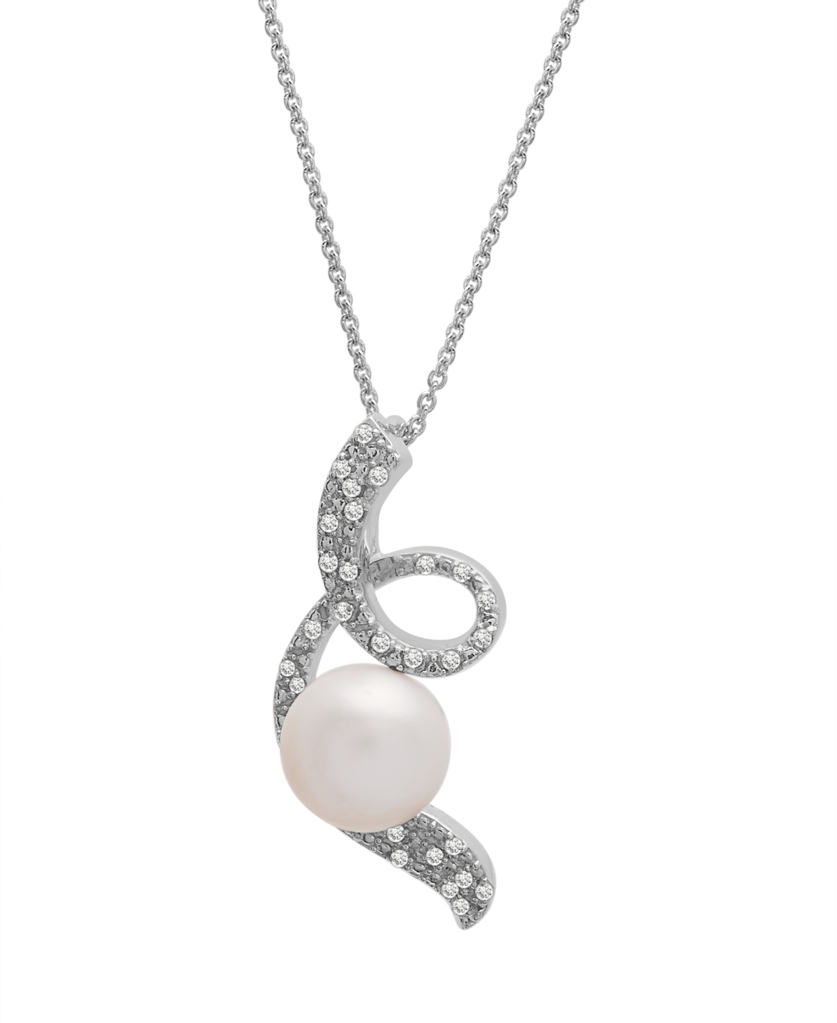Click here for Cultured Freshwater Pearl (8mm) & Diamond (1/10 ct... prices
