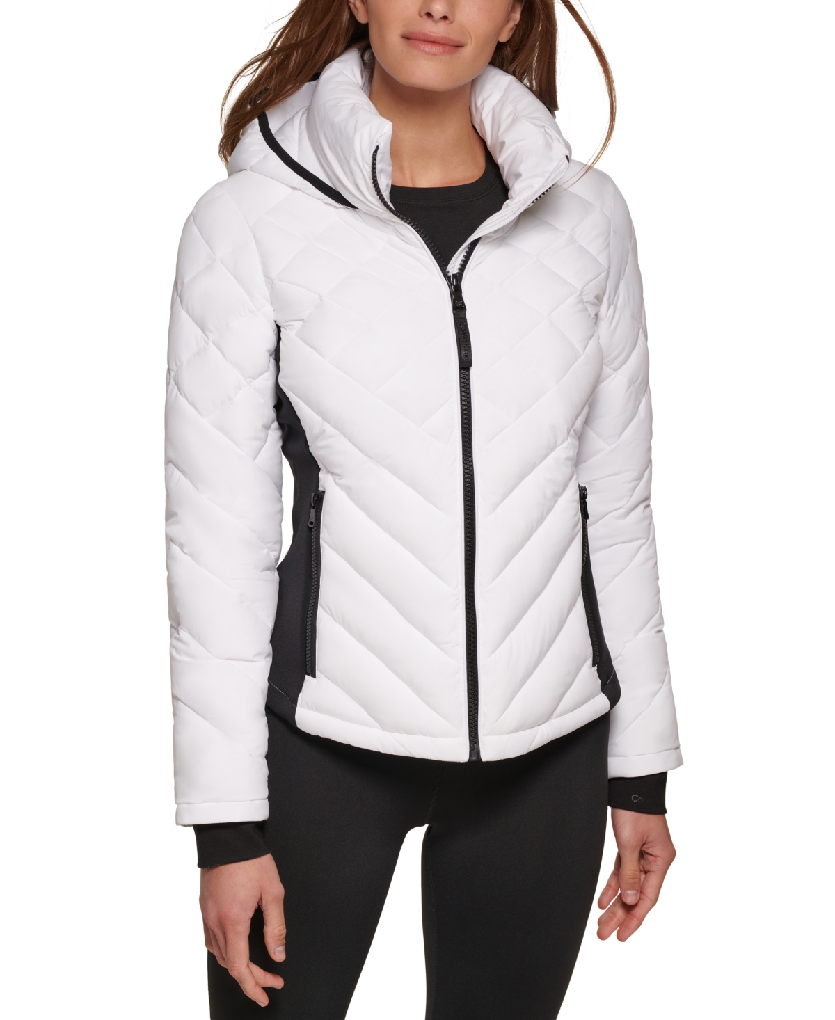 Click here for Calvin Klein Womens Side-Panel Hooded Packable Puf... prices