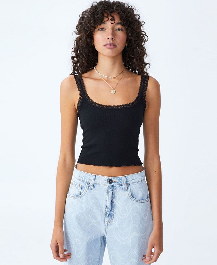 COTTON ON Women's Courtney Lace Trim Camisole Top & Reviews - Tops ...