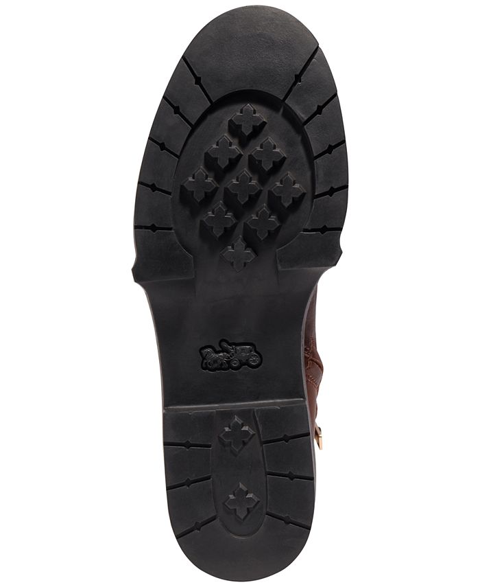 COACH Women's Lacey Buckled Lug Sole Engineer Boots - Macy's