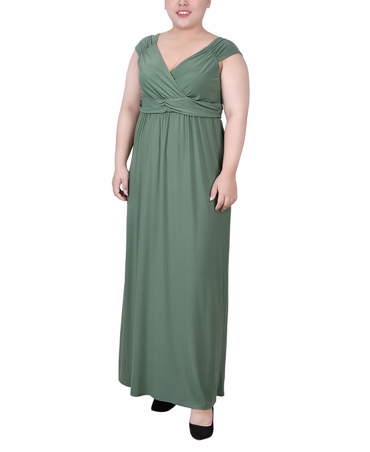 Click here for Ny Collection Plus Size Ruched Empire Maxi Dress -... prices