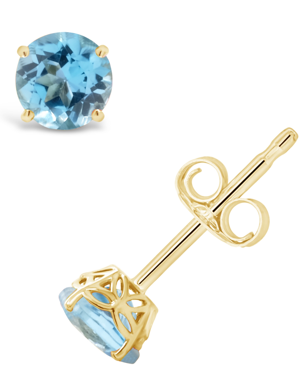 Click here for Blue Topaz (1-1/8 ct. t.w.) Stud Earrings in 14K Y... prices