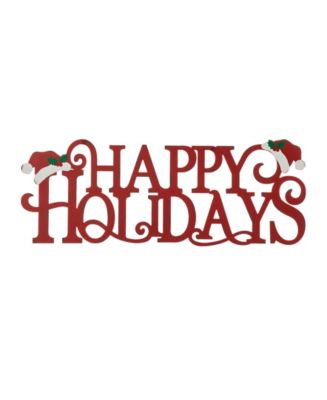 Glitzhome 24" Metal Happy Holidays Christmas Wall Decor - Macy's