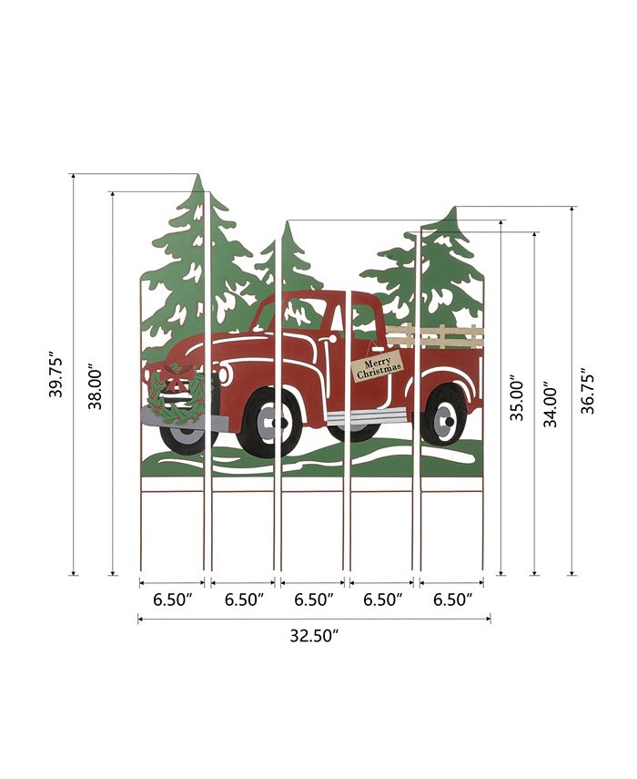 Glitzhome 40" Metal Truck Farm Combo Yard Stake - Macy's