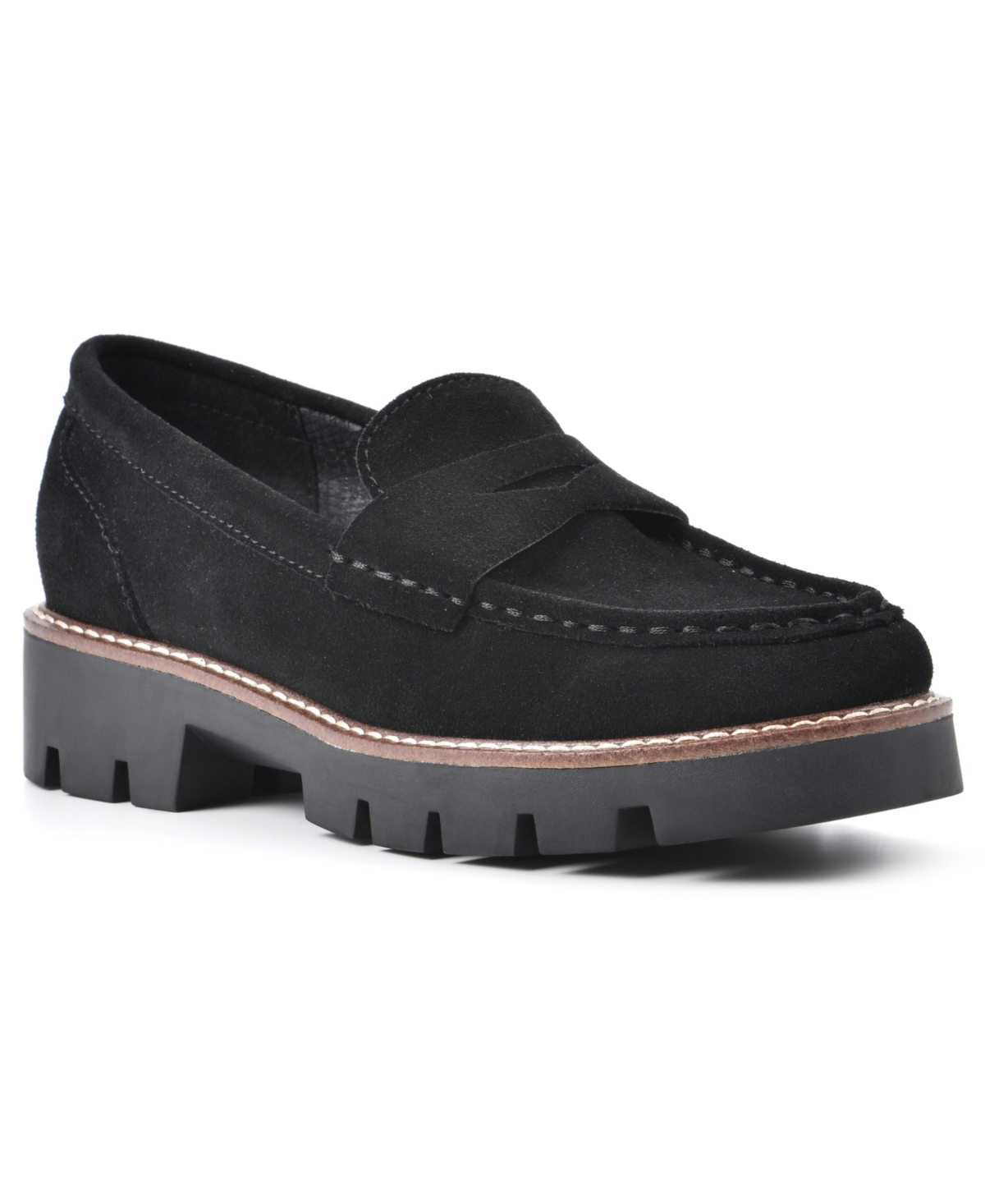 Click here for White Mountain Womens Gunner Lug Sole Loafers - Bl... prices