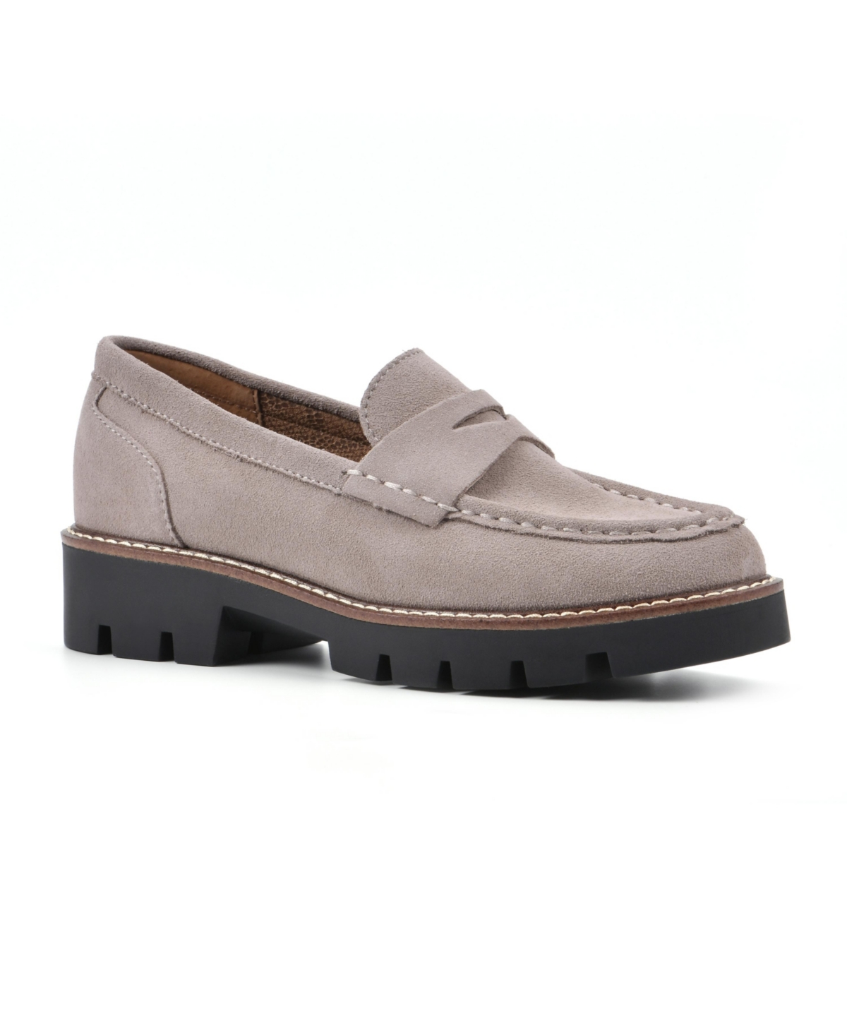 Click here for White Mountain Womens Gunner Lug Sole Loafers - Li... prices