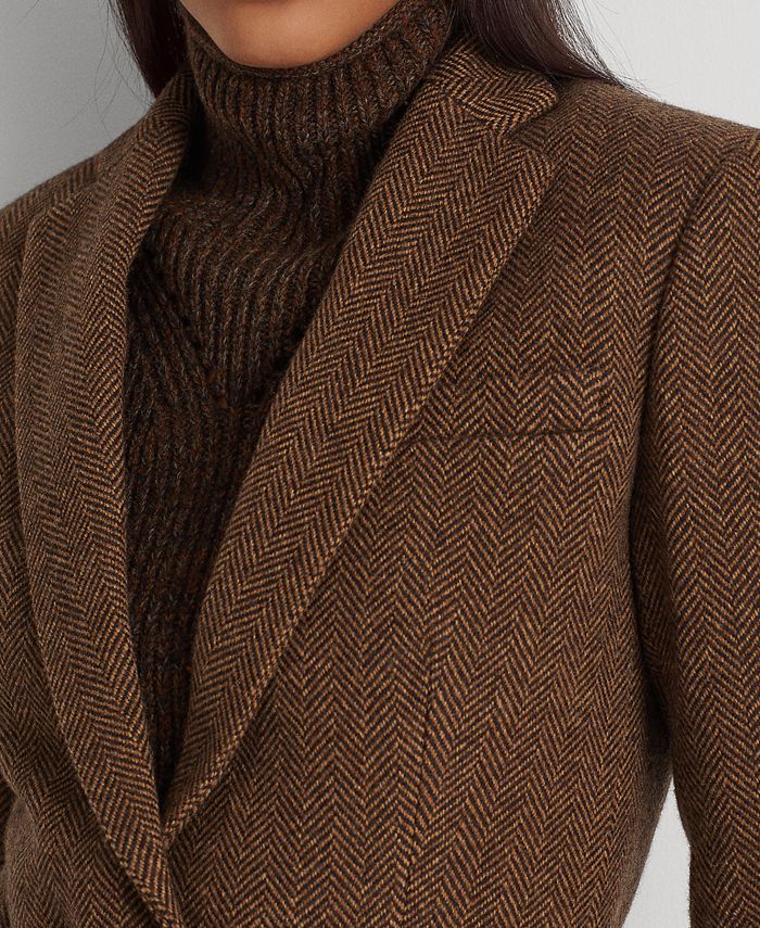 Lauren Ralph Lauren Herringbone Tweed Blazer - Macy's