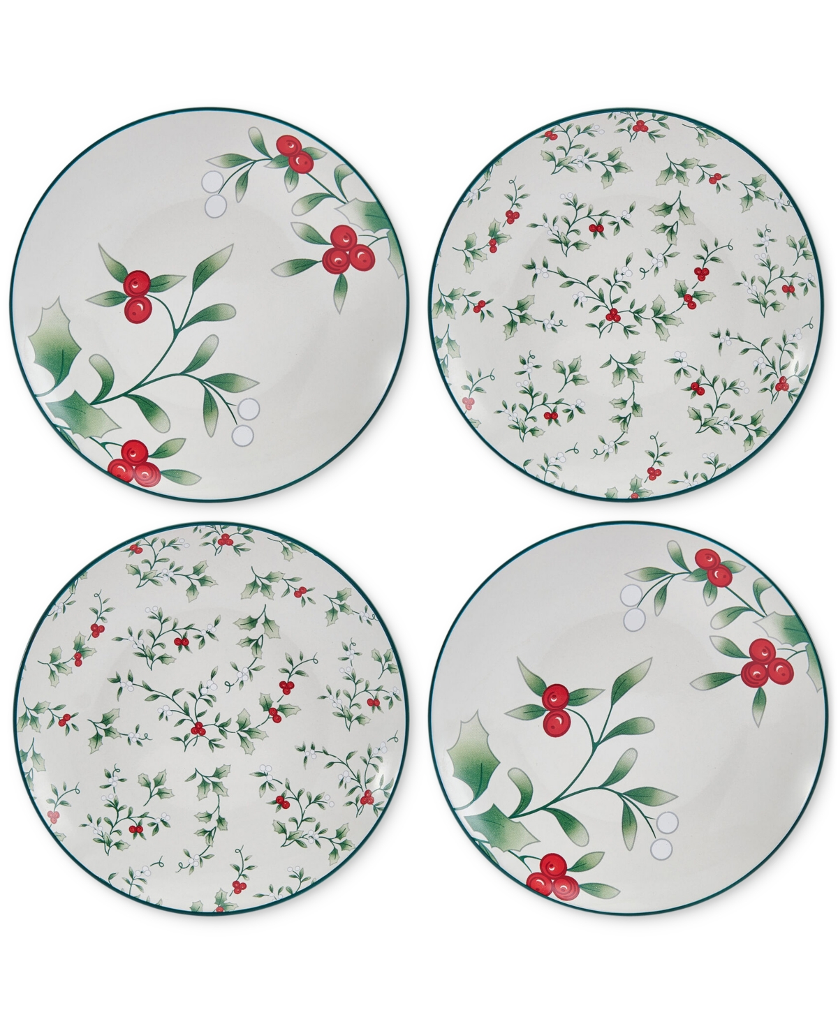 Click here for Winterberry Holiday Appetizer Plates  Set of 4 - M... prices