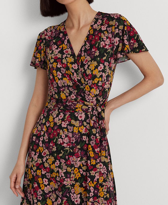 Lauren Ralph Lauren Floral Jersey Wrap Dress - Macy's