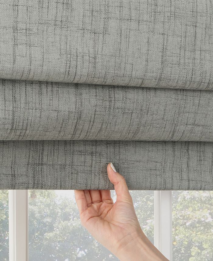 Sun Zero Somerton Textured 100% Blackout Cordless Roman Shade, 64" x 27 ...