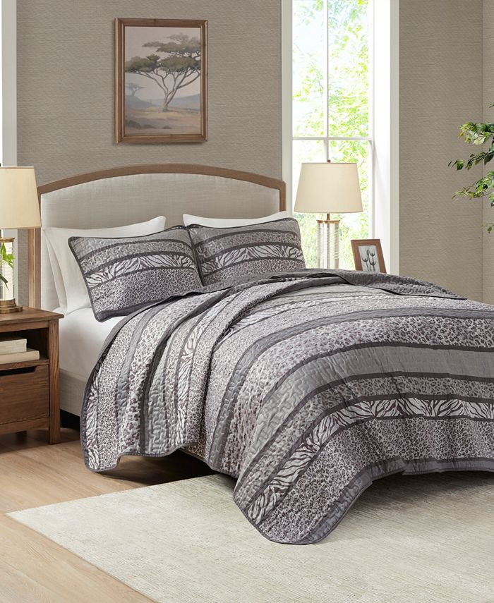 Madison Park Seri Reversible Jacquard 3-Pc. Quilt Set, King/California ...