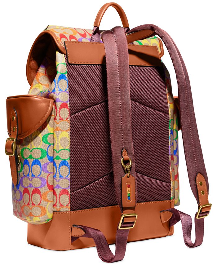 COACH Hitch Backpack in Rainbow Signature - Macy's