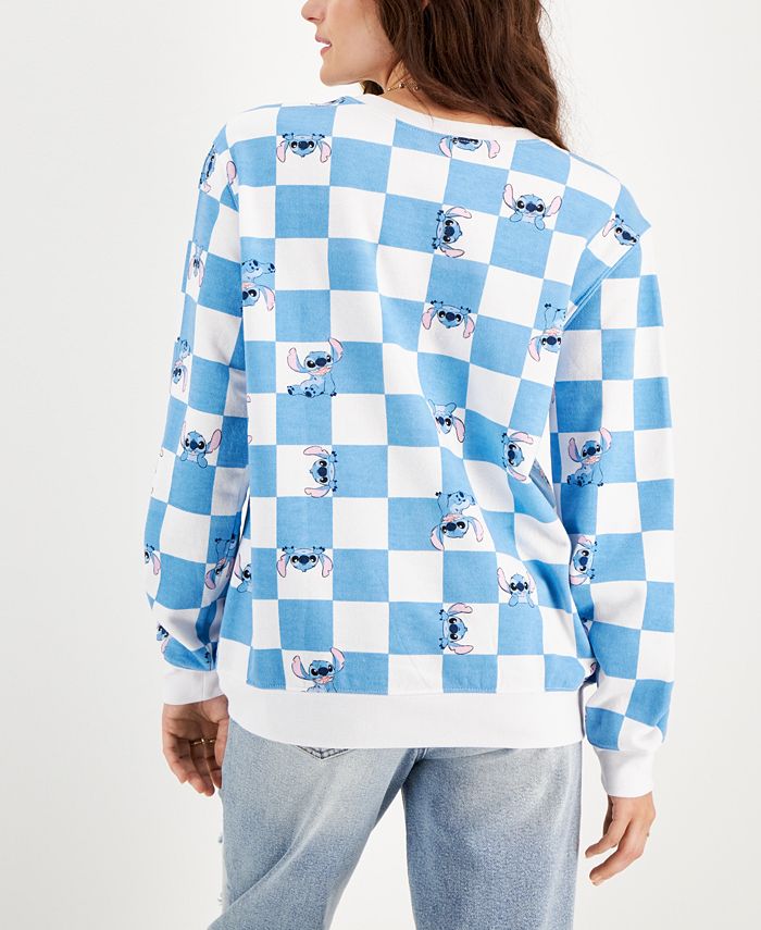 Disney Juniors' Stitch Checkered Sweatshirt - Macy's