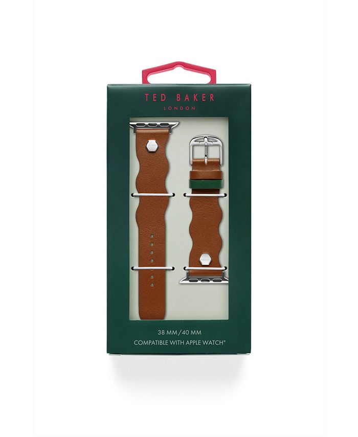 Ted Baker Women's Ted Wavy Design Tan Leather Strap - Macy's