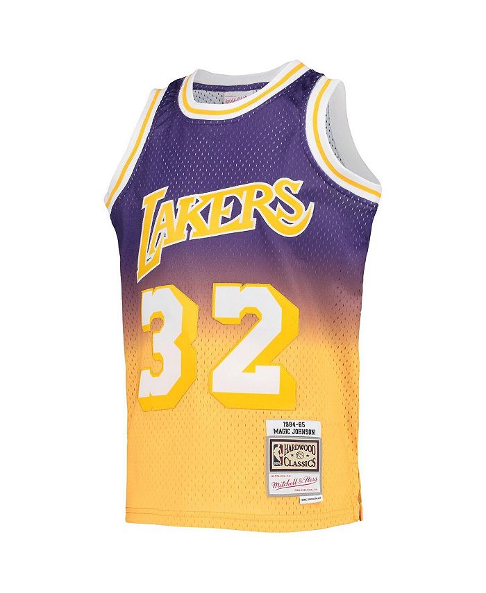 Mitchell & Ness Big Boys Magic Johnson Purple and Gold Los Angeles ...