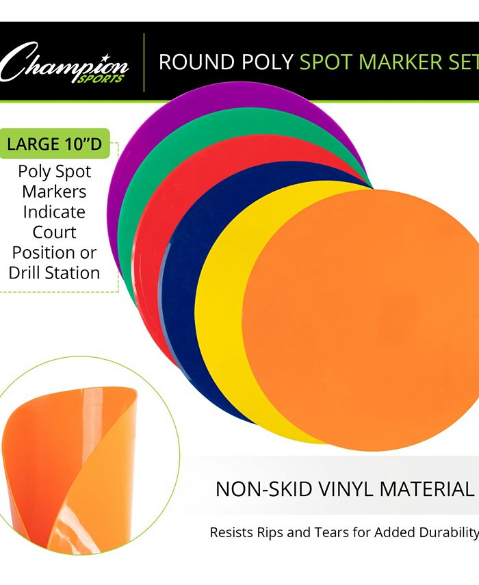 Champion Sports 10" D Round Spot Markers, Set of 6 - Macy's
