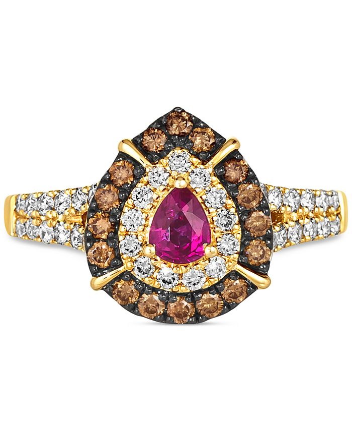 Le Vian Passion Ruby (1/4 ct. t.w.) & Diamond (3/4 ct. t.w.) Halo Ring ...