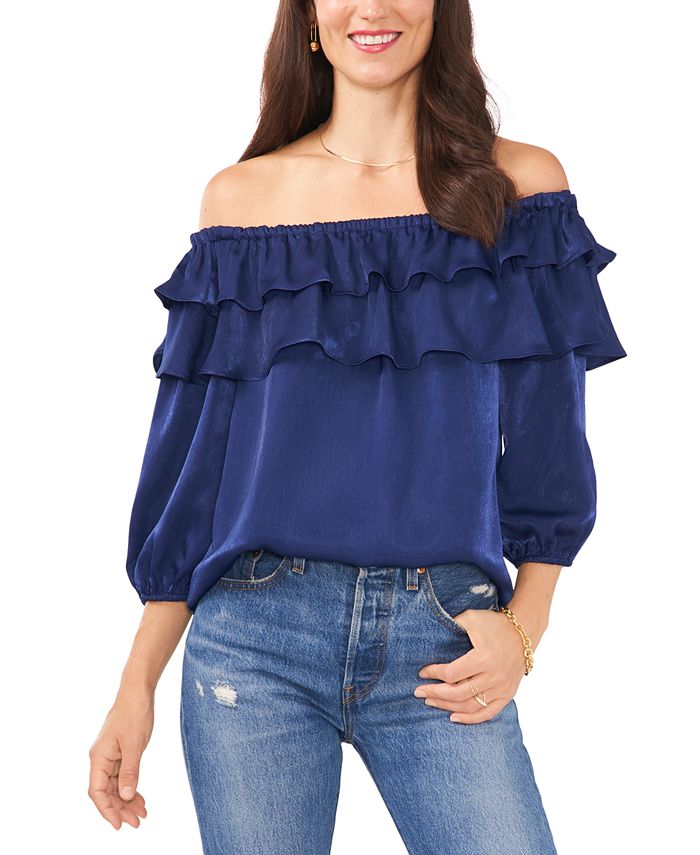 Vince Camuto Women's Ruffled Off-The-Shoulder Blouse - Macy's