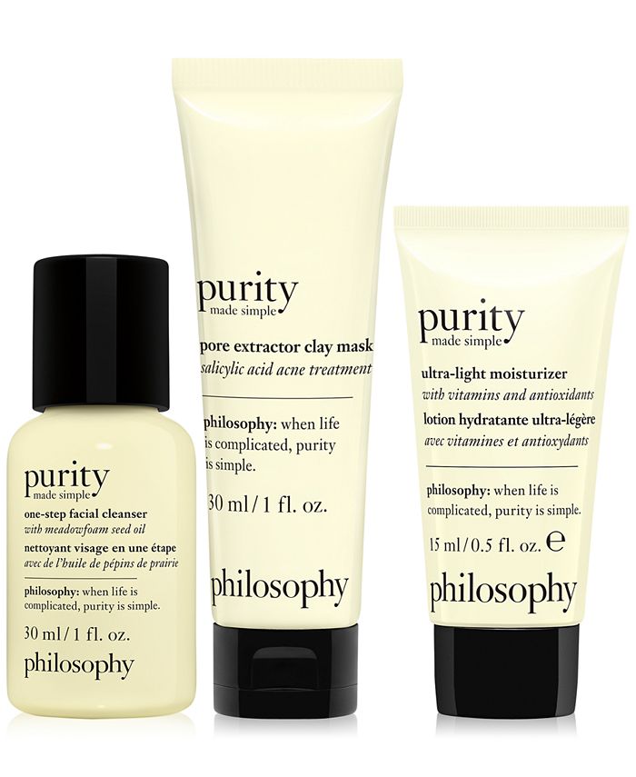 philosophy 3-Pc. Purity Made Simple Cleanse, Purify, Hydrate Mini Set ...