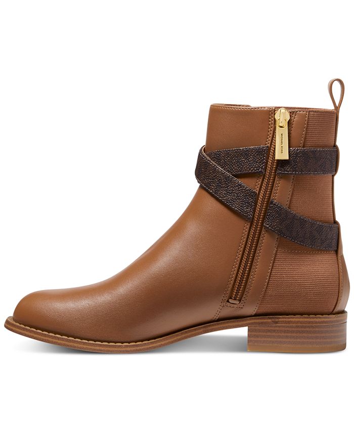 Michael Kors Women's Rory Signature Ankle Side-Zip Flat Booties - Macy's