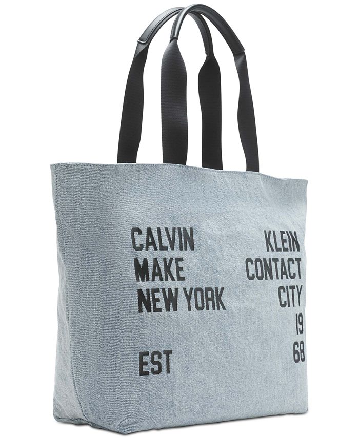 Calvin Klein Selina Denim Top Zipper Tote Bag - Macy's