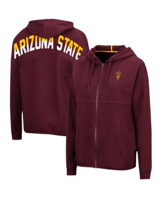 Women's Colosseum Maroon Arizona State Sun Devils 2-Hit Full-Zip Hoodie ...