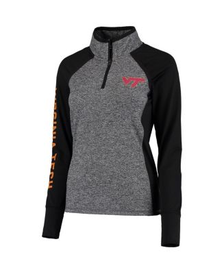 Women's Gray, Black Virginia Tech Hokies Finalist Quarter-Zip Pullover ...