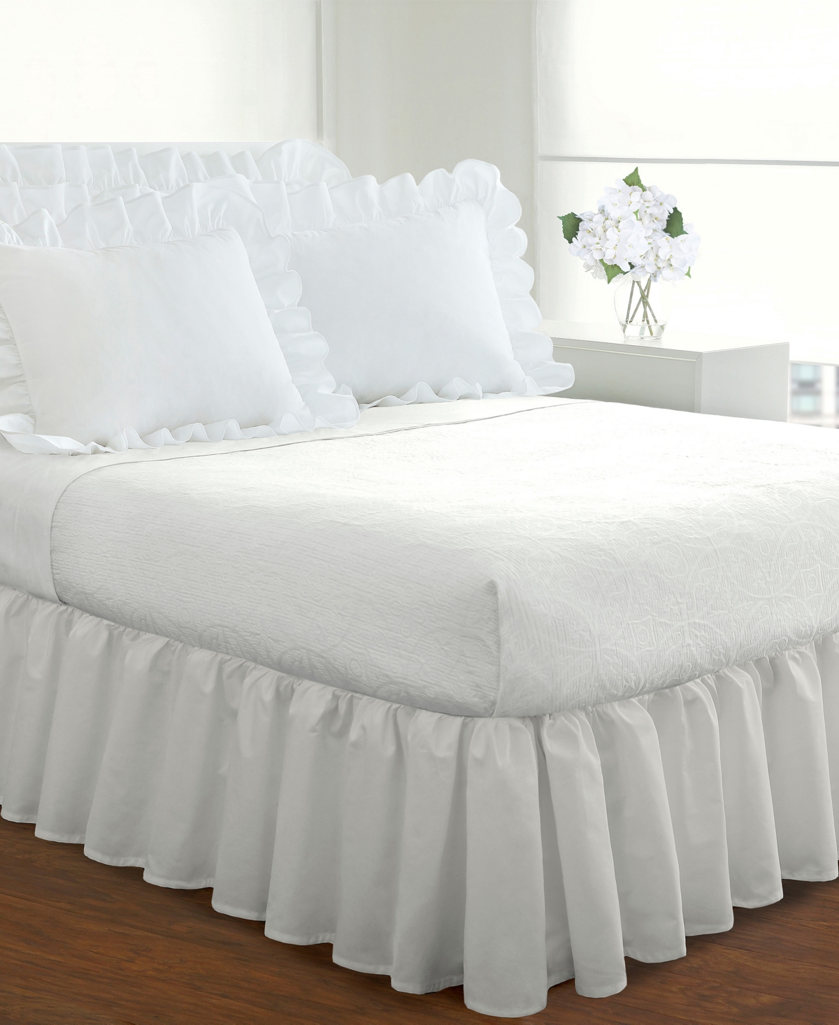 Click here for Fresh Ideas Ruffled Poplin Bedskirt  Twin - White prices