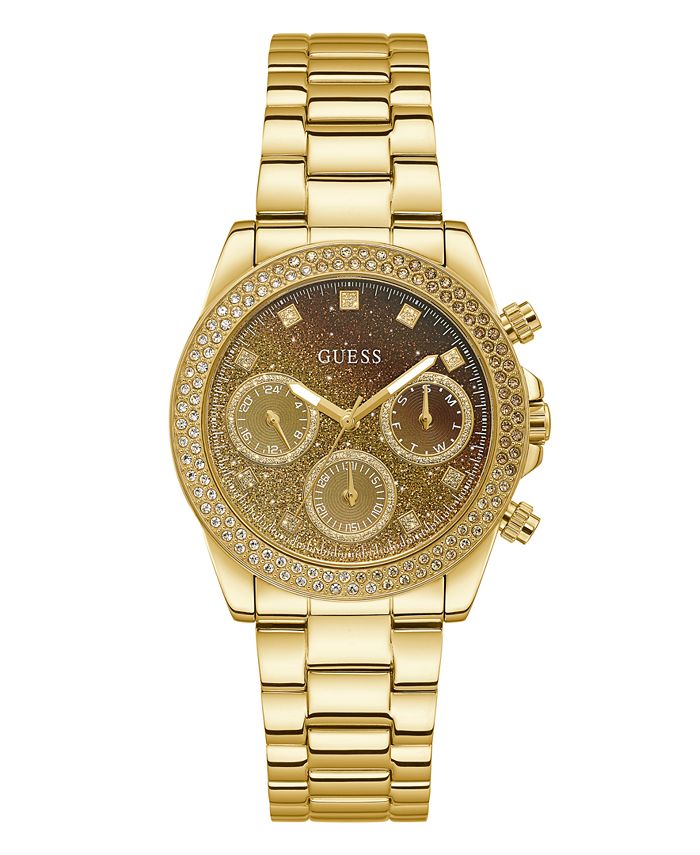 GUESS Women's Quartz Gold-Tone Stainless Steel Strap Watch 38mm - Macy's