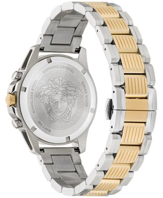Versace Men's Swiss Chronograph Greca Action Two Tone Stainless Steel ...