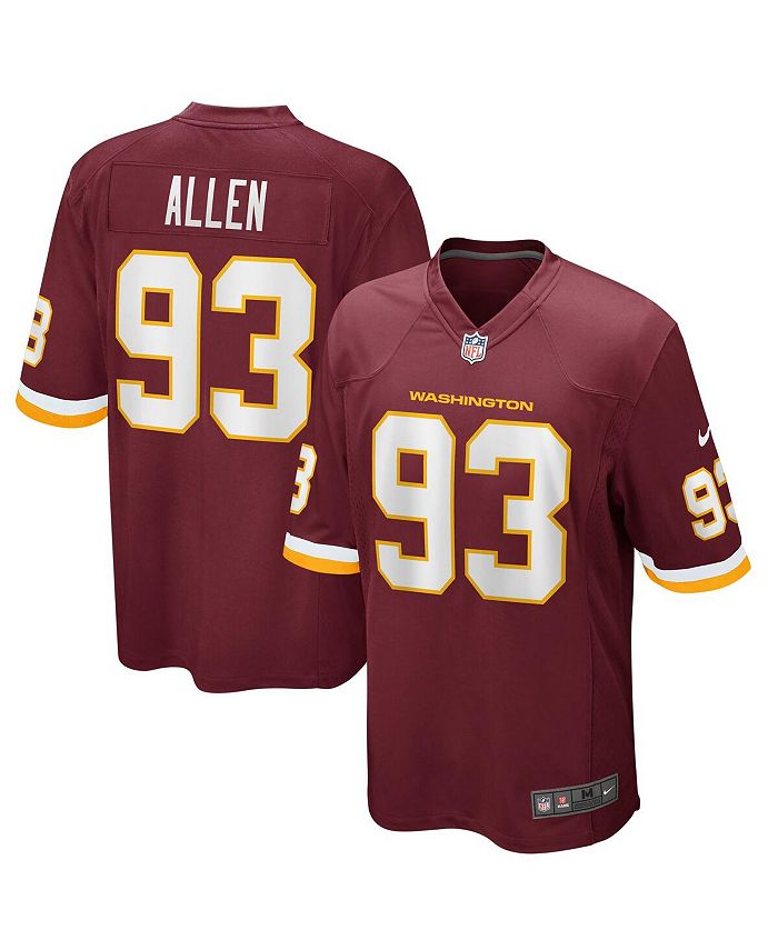 Nike Men's Jonathan Allen Burgundy Washington Football Team Game Jersey ...