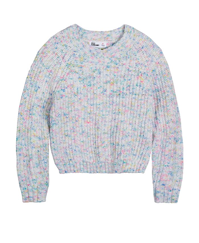 Epic Threads Big Girls V-neck Sweater, Created For Macy's - Macy's