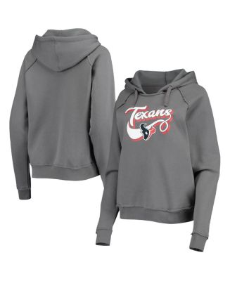 Women's New Era Gray Houston Texans Script Fleece Raglan Pullover ...