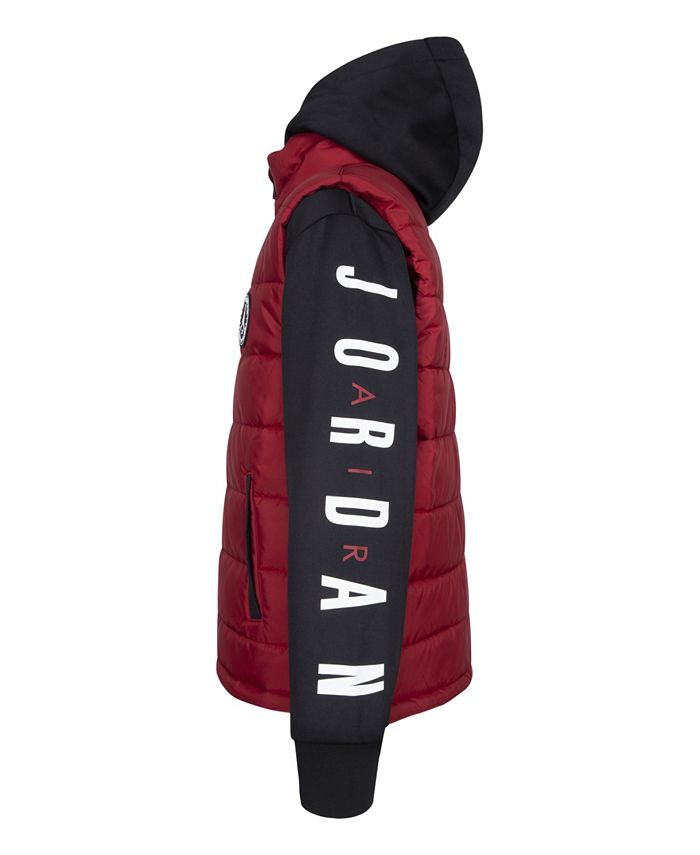 Jordan Big Boys Hooded 2Fer Puffer Jacket, Only at Macy's - Macy's