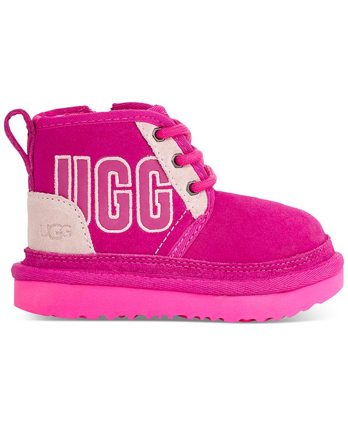 UGG® Toddlers Neumel Graphic Outline Logo Lace-Up Zip Booties - Macy's