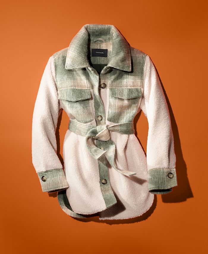 Tahari Women's Belted Shacket - Macy's