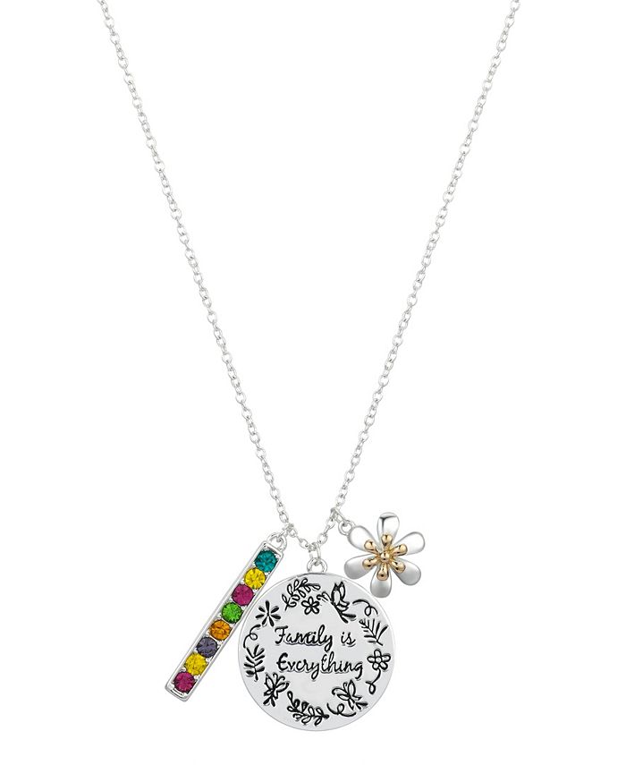 Disney Crystal Charm Necklace (0.10 ct. t.w.) in 14K Gold Flash Plated ...