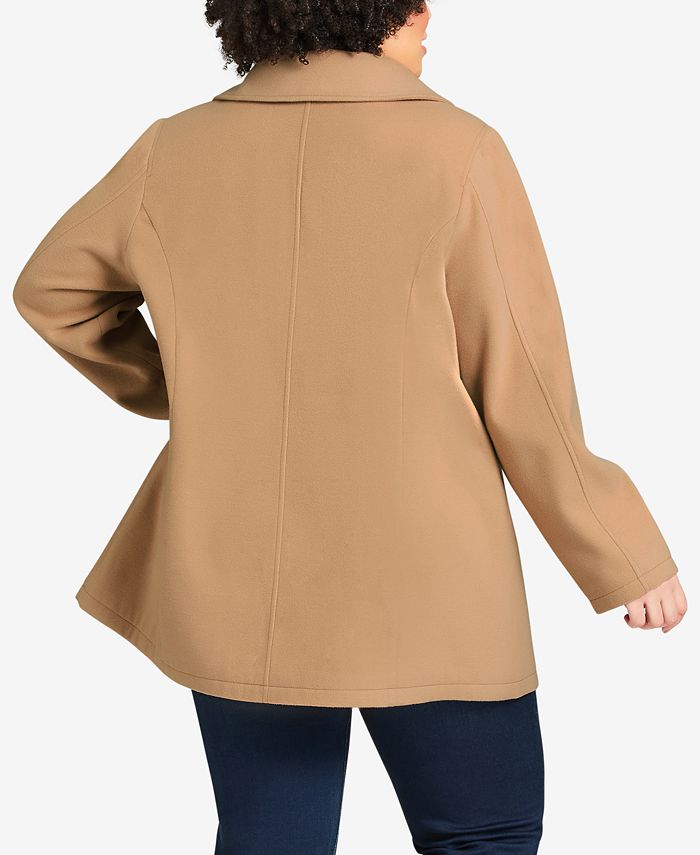 AVENUE Plus Size Faux Wool Peacoat - Macy's